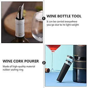 Hemoton 6pcs/ set Kitchen Stainless Steel Wine Bottle Collars Wine Drip Ring Wine Cork Stopper Wine Pourer Aerator