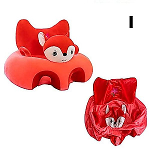IGUFSDIG 1Pcs Animal Shaped Baby Sitting Chair Baby Support Sofa Learn to Sit Feeding Chair Cover Baby Learning Sitting Chair for Toddlers 3-24 Month Baby Floor Plush Lounger(No Filling,just Cover)