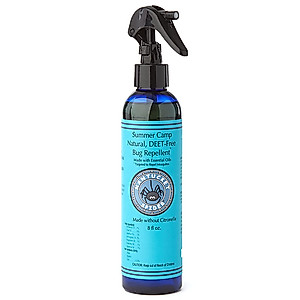 Nantucket Spider Summer Camp Insect Repellent - 8oz | Deet Free, Natural Mosquito Repellent for Kids | Made in The USA from 100% Organic Essential Oils | Repels Mosquitos, Flies, and No See Ums