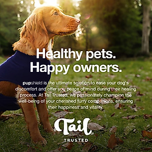 PupShield - Dog Surgery Recovery Suit for All Dog Sizes - Easy Use Anti Lick - Spay & Neuter Recovery Suit, Surgical Onesie for Dogs - Dog Cone Alternative (Blue, Large (Weight:65-95 LBS))