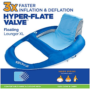 Kelsyus Premium Floating Lounger XL with Fast Inflation, Inflatable Recliner Chair, Lake & Pool Float for Adults with Cup Holder, Amazon Exclusive