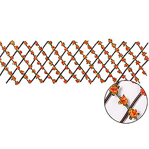 ZXCFTG Artificial Flower Fence Screen, Artificial Hedge with Flowers Expandable Fence Privacy Screen for Backdrop Garden Backyard Home Decorations