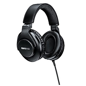 Shure SRH440A Over-Ear Wired Headphones for Monitoring & Recording, Professional Studio Grade, Enhanced Frequency Response, Work with All Audio Devices, Adjustable & Collapsible Design - 2022 Version