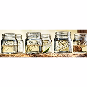 Palais Glassware Palais 'Shots' Mason Jar Shot Glasses - Mini Shot Glass Cups - Holds 2.4 Oz - Set of 6 (Clear)