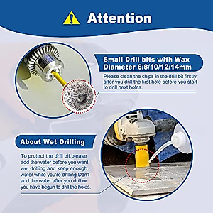 Dry Diamond Core Drill Bit,HIGHDRIL 2pcs Diameter 25mm 1" with Triangle Shank Vacuum Brazed Hole Saw for Concrete Granite Marble Glass Porcelain Tile Masonry Brick