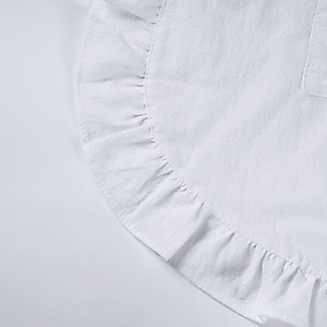 Tosewever Waist Aprons for Women with Pockets, Waitress Costume Apron for Party Cooking Kitchen (Waist Style, White)