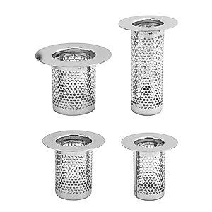 4 Pack Hair Catcher Shower Drain Strainer, Stainless Steel Floor Drain Strainer, Sink Tub Drain Stopper for Bathroom Washbasin Bathtub Drain(Silver)