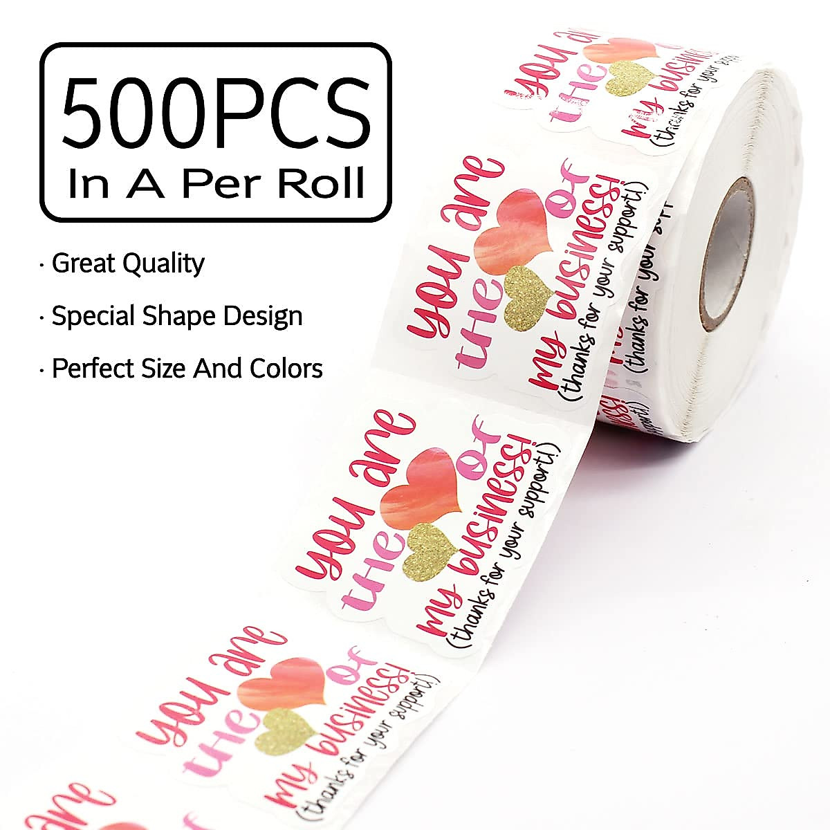 You are The Love of My Business Stickers,Thank You Stickers,Handmade Stickers,Small Shop Stickers,Envelopes Stickers for Small Business, Online Retailers,Handmade Goods,500 Labels Per Roll