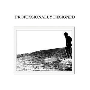 Surf Crusing Down The Line On a Retro Single Fin At Tea Tree Bay Australia, Minimalist Ready to Frame Surf Wall Art Print 14x11, Ideal for Surfers, Surf Lovers and Cool Modern Beach House Decor