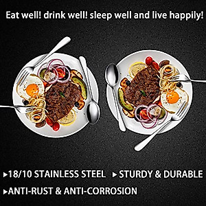 Forks,Dinner Forks, Set of 5 Top Food Grade Stainless Steel Silverware Forks, Table Forks, Flatware Forks,8 Inches, Mirror Finish & Dishwasher Safe, New Apartment Essentials Cutlery Set