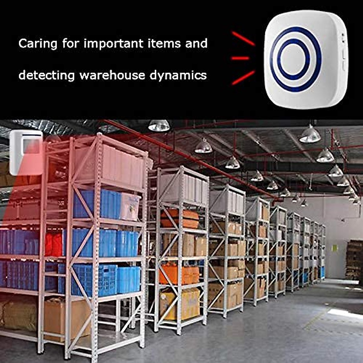 Seanme Motion Sensor Alarm, Wireless Driveway Alarm, Home Security Business Detect Alert with 4 Sensor and 1 Receiver,38 Chime Tunes - LED Indicators for Indoor Use