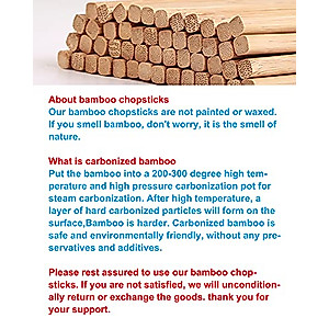 YUNDUOJIA 5 pairs of bamboo chopsticks can be reused, classic healthy high-quality natural bamboo chopsticks, can be washed in the dishwasher, 9.8 inches / 25 cm, (pattern: more than every year)