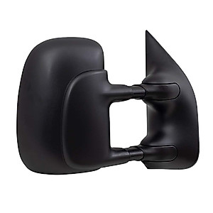 Brock Replacement Passengers Manual Tow Telescopic Side View Mirror Dual Arms Double Swing Compatible with 03-16 E-Series Van 7C2Z17682DA