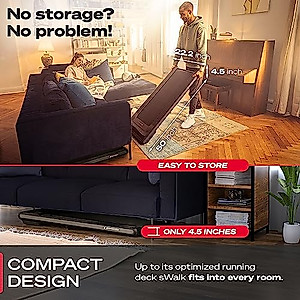 Sportstech Walking Pad Treadmill, Ultra Slim Portable Treadmill, Under Desk for Home & Office with Remote Control, Heart Rate LED Pulse, Fitness Live Workout App, 300 lbs Capacity, No Installation