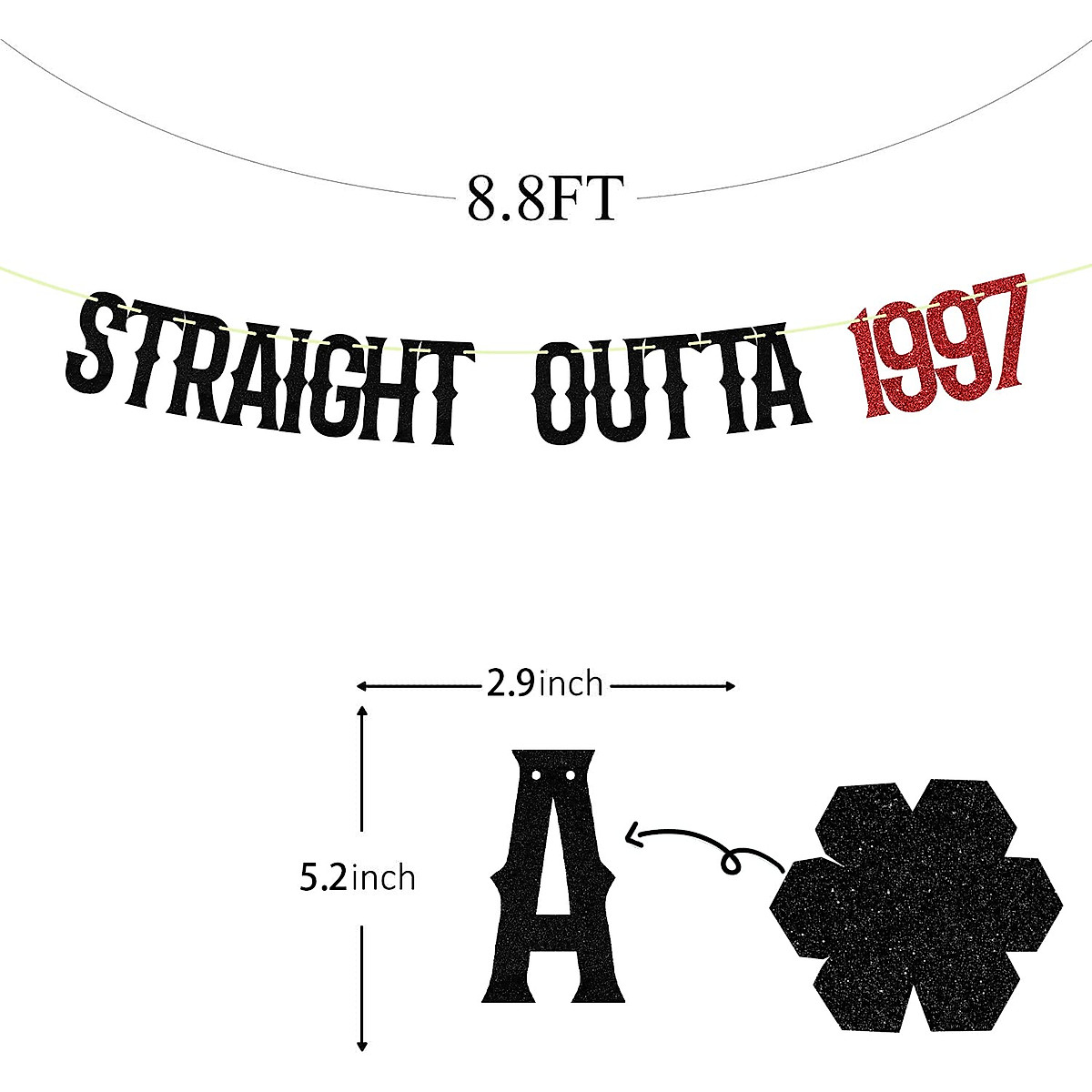 Straight Outta 1997 Banner- Happy 25th Birthday Cheers to 25 Years, 25 and Fabulous Wedding Anniversary Party Sign 25th Birthday Party Decorations