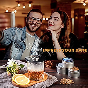 Cocktail Smoker Kit, Whiskey Smoker Kit, Stainless Steel Drink Smoker, Bourbon Smoker Kit with 4 Flavor Wood Chips, Old Fashioned Smoker Kit with Carrying Case, Whiskey Gifts for Men (Stainless Steel)