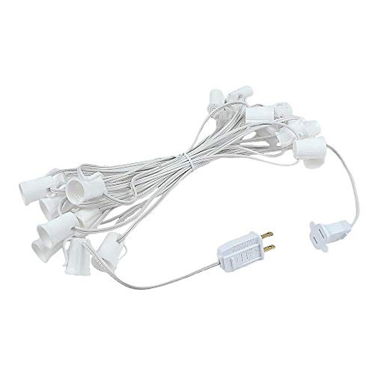 Novelty Lights Pink Hanging Incandescent Christmas String Lights - Retro Traditional C9 Indoor/Outdoor Light Set w/ 25 Mini Bulbs for Roof Lines, Patios (White Wire, 25' Long)