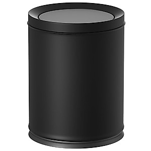 12L/3GAL Black Bathroom Trash Can with Lid,Swing Top Trash can for Bathroom, Modern Trash Can for Bathroom,Bedroom,Living Room,Office,Laundry,Hotel,Bank