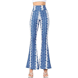 Yvette Bell Bottom Pants for Woman Lace High Waisted Flare Leggings Pants Black Sexy Disco 70s