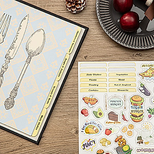 COFICE Recipe Binder – 8.5x11 3 Ring Blank Family Recipe Book Binder Kit to Write in Your Own Recipes with PU Faux Leather Cover and Plastic Sleeves (Black)