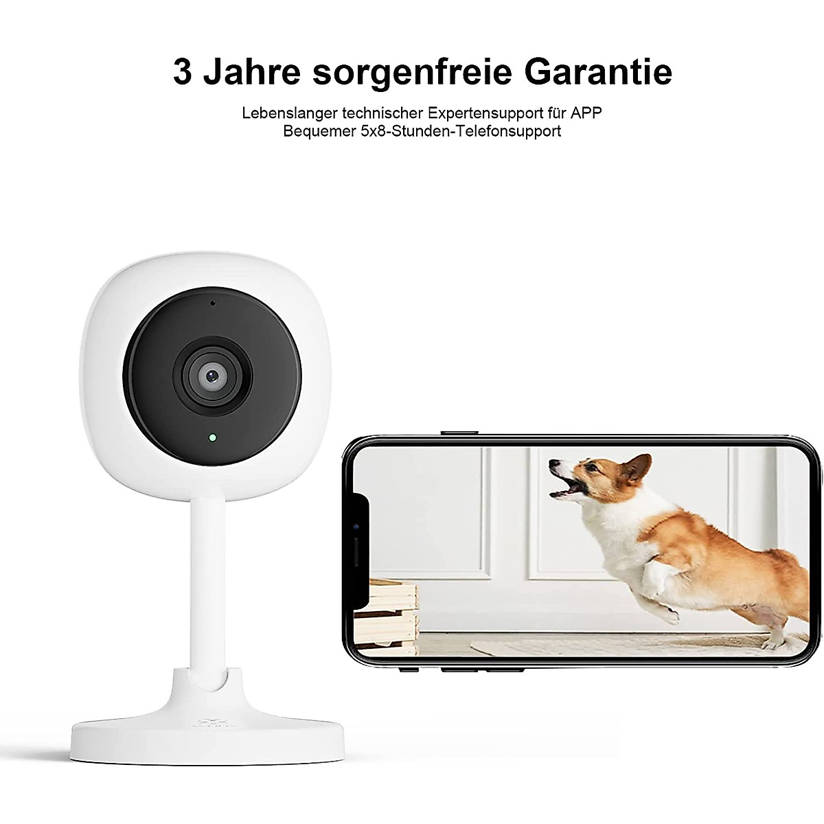 VENZ 2pcs Indoor Security Camera,1080P HD Plug-in WiFi Home Camera for Baby/Dog/Cat/Pet with Phone App,2 Way Audio,Motion Detection,Night Vision,Compatible with Alexa & Google