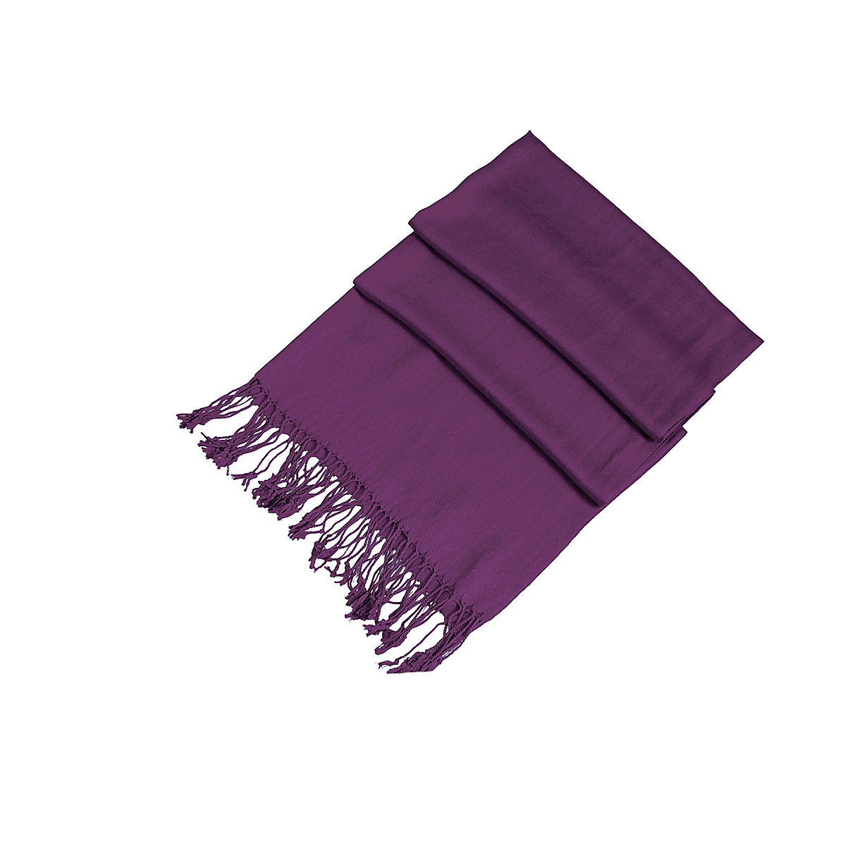 Sakkas Large Soft Silky Pashmina Shawl Wrap Scarf in Solid Colors - Dark Purple