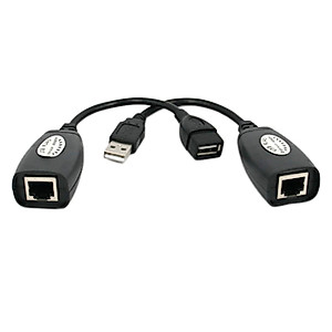 Haokiang USB Over RJ45 Cat5/5e/6 Extension Extender Cable RJ45 Adapter Set
