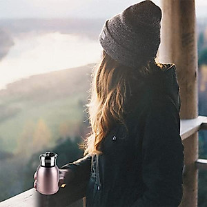 10.15oz/300ML Mini Thermal Mug Leak Proof Vacuum Flasks Travel Thermos Stainless Steel Drink Water Bottle Small Thermos Cups for Indoor and Outdoor (Rose Gold)