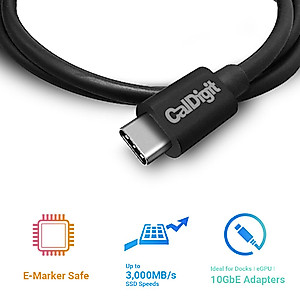 CalDigit Thunderbolt 4 Cable - 40Gbps 100W Power Delivery, Compatible with Thunderbolt 3 & USB Type C, MacBook Pro, iMac, iPhone 15 Max, Black (0.8 Meter 2.62 Feet, Thunderbolt 4 / USB 4 Cable)