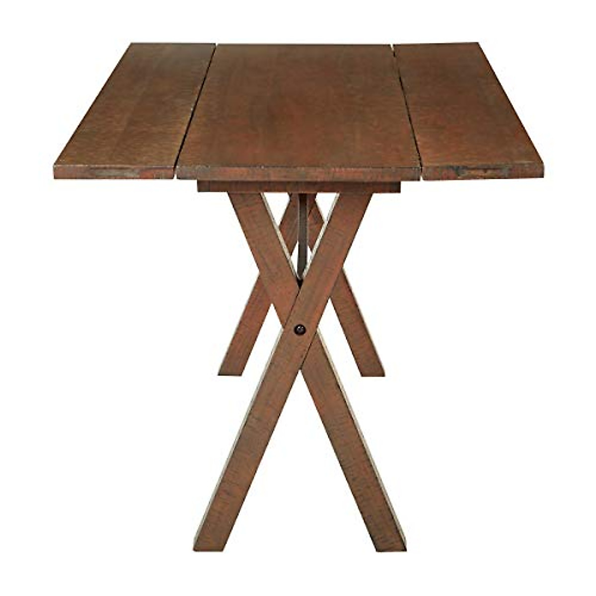 OSP Home Furnishings McKayla Solid Wood and Veneer Flip Top Table, Distressed Brown Finish