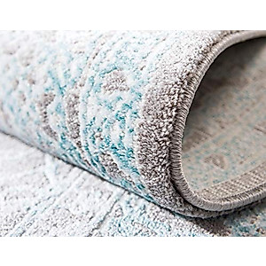 Unique Loom Traditional Classic Intricate Design with Distressed Vintage Detail, Area Rug (9' 0 x 12' 0 Rectangular, Blue/ Gray)