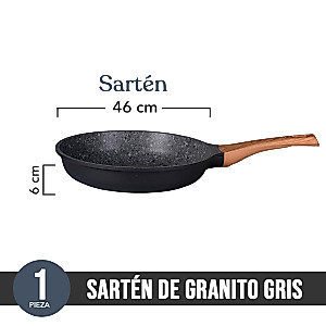 KOCHSTELLE Non Stick Fry Pan, Granite, 10", Black