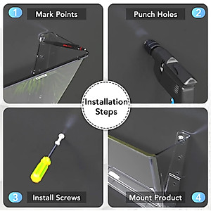 MaxGear Acrylic Wall File Organizer 4 Pockets, Clear Wall Mounted File Holder, Plastic Hanging Paper Organizer, Wall Bins for office, School and home, 13x4x7 inches