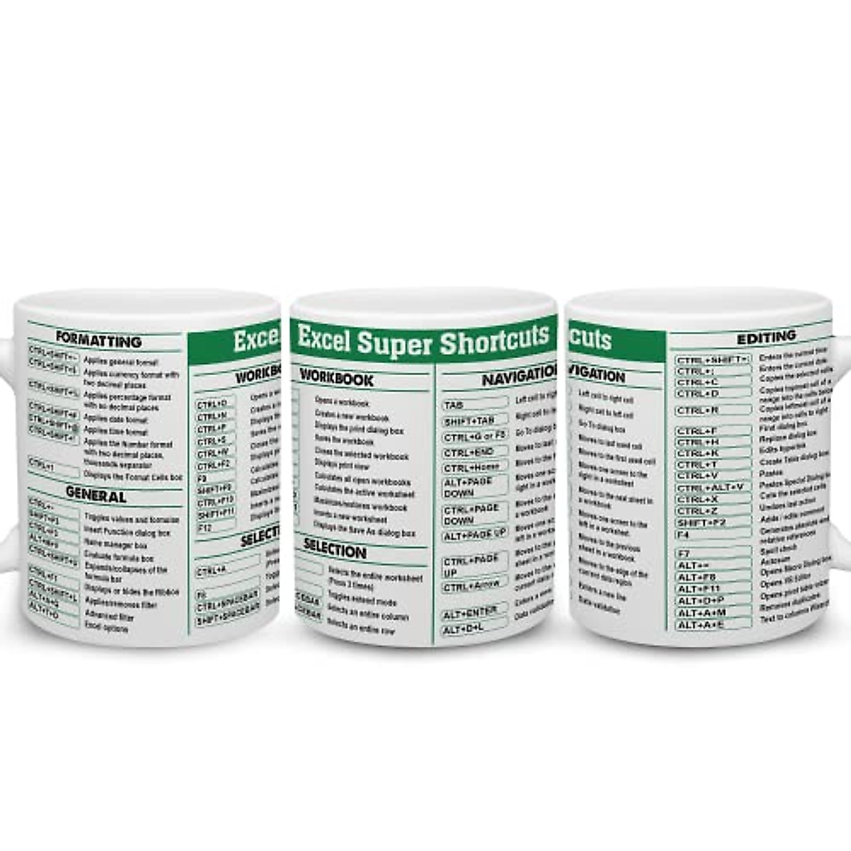 BECHUSKY Accountant Gift For Women Men, Appreciation Gift Excel Mug, Group Excel Shortcut Coffee Mug, Excel Cheat Sheet Mug, Accounting Student Mug, Birthday Gifts Cpa Mug Coworker Colleague Friend