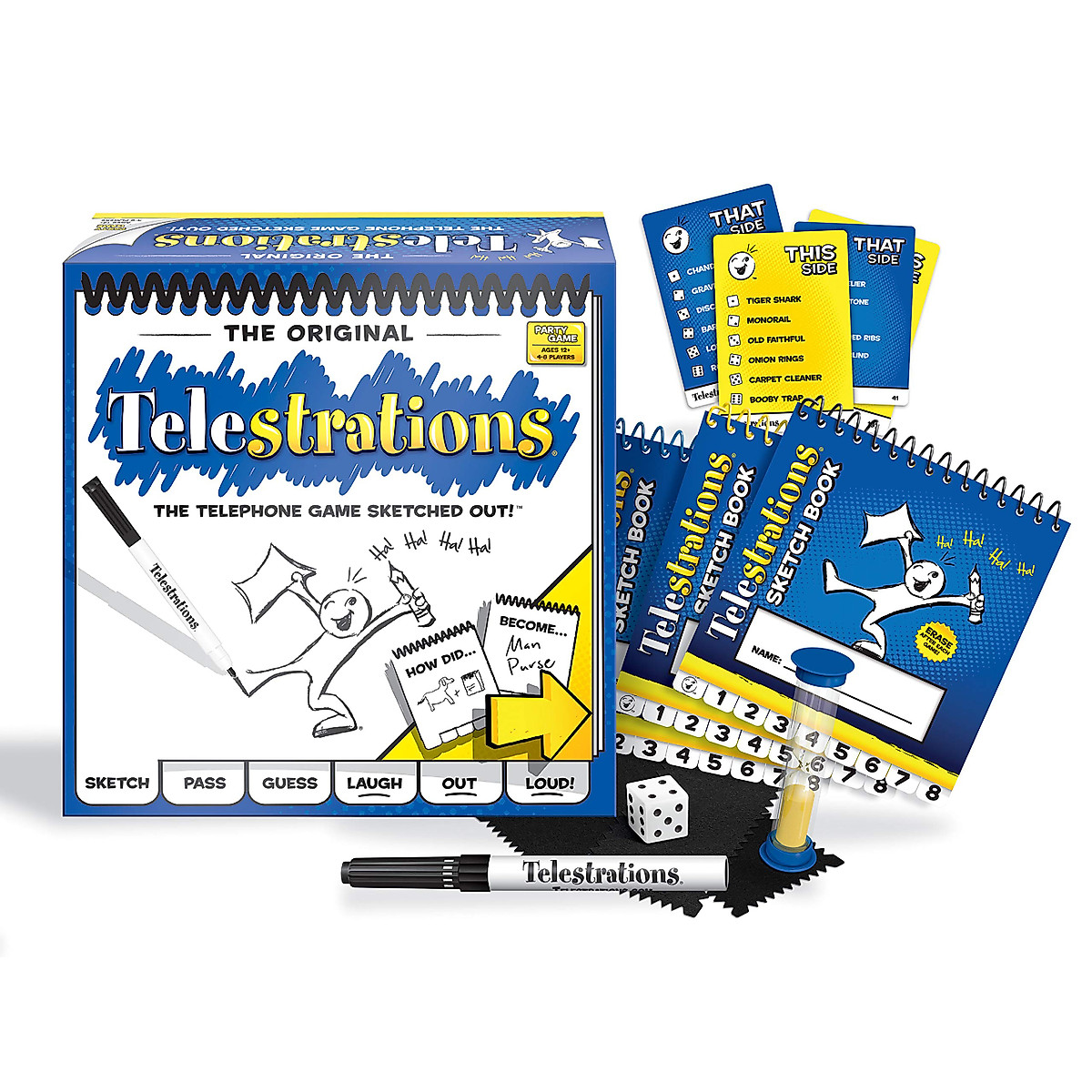 Telestrations Original 8-Player | Family Board Game | A Fun Game for Kids and Adults | Game Night Just Got Better | The Telephone Game Sketched Out | Ages 12+