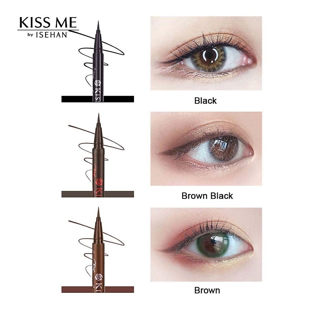 Heroine Make by KISSME Waterproof Smooth Liquid Eyeliner, Japanese Eye Makeup for Smudge-free, Super Keep 01 Jet Black