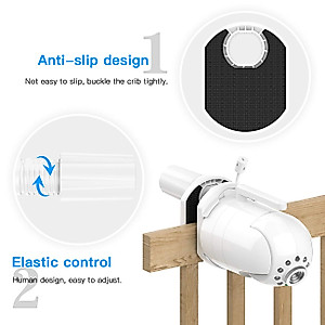 HOLACA Baby Monitor Mount Bracket for Infant Optics DXR-8 Infant Optics DXR-8 Pro Baby Monitor, Compatible with Universal Baby Cradle-No Need Tools