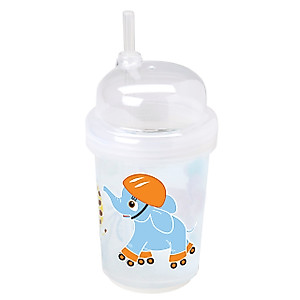 nuSpin Kids 8 oz Zoomi Straw Sippy Cup, Safari Animals Style