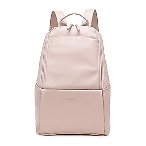 Kah&Kee Feaux Leather Backpack Purse for Women Casual Travel Fashion Daypack (Tan Pink)