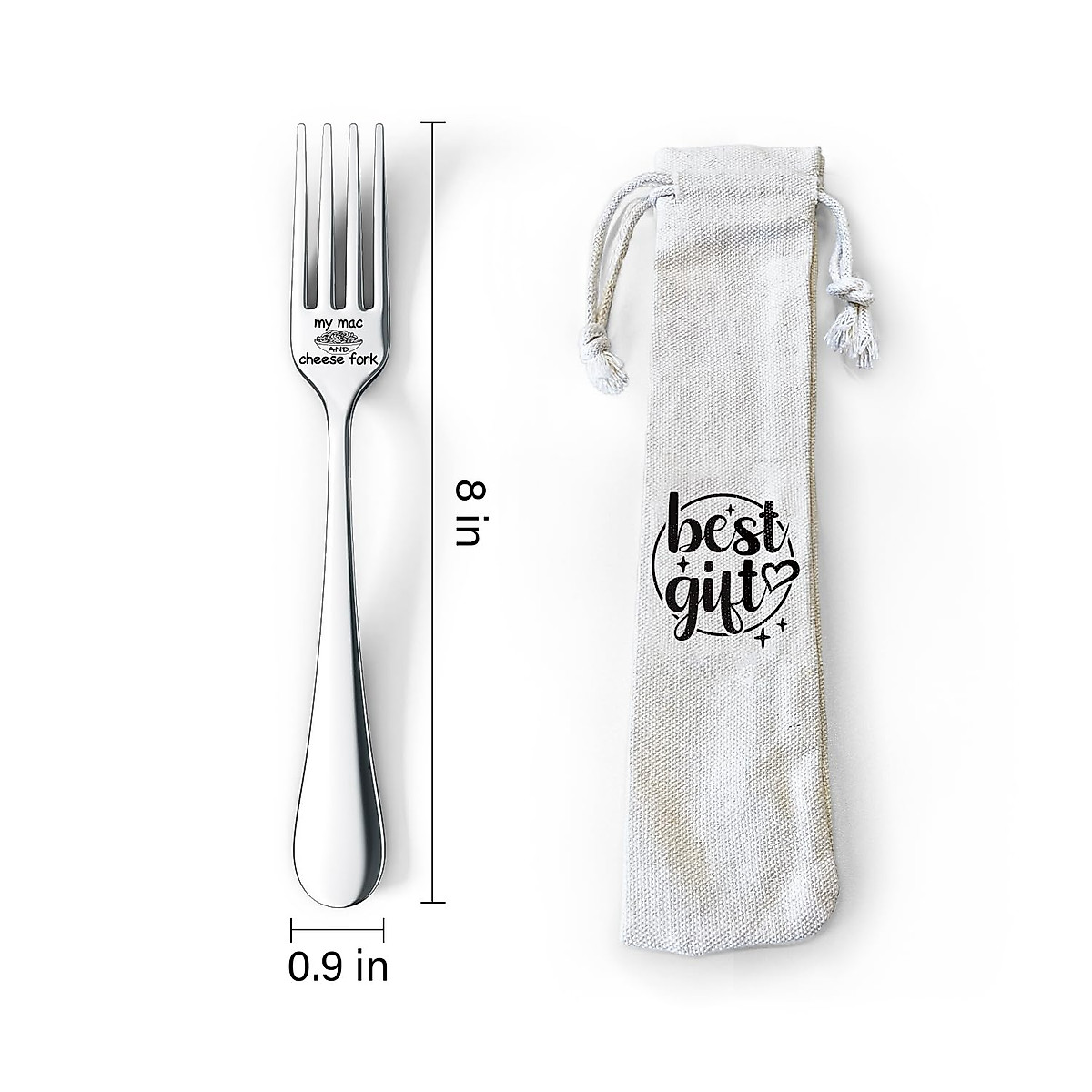 My Mac and Cheese Fork Funny Stainless Steel Engraved Fork Gifts for Women Men Kids - Gift for Mac and Cheese Lovers - Foodie Gifts for Birthday, Valentine's Day, Christmas