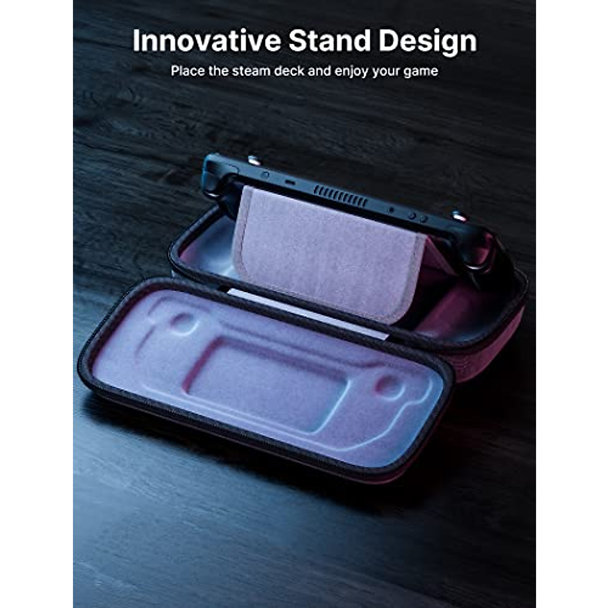 JSAUX Carrying Case Compatible with Steam Deck/Steam Deck OLED, Protective Hard Shell Carry Case Built-in Charger Storage, Portable Travel Carrying Case for Steam Deck Console & Accessories - BG0102