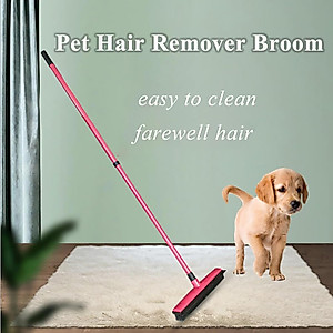 Indigo Petco Hair Remover Broom, Fur Remover Broom with Squeegee, Indigo Petco Broom, Rubber Broom Pet Hair Remover, Rubber Broom for Pet Hair (Grey)