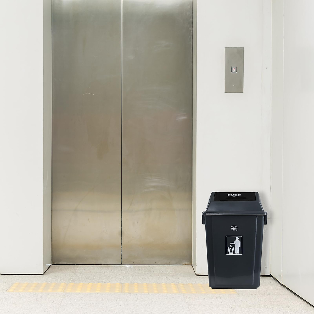 Wekioger 4 Packs Plastic Trash Can with Swing Lid, 20 L Kitchen Swing Top Garbage Bin, Grey