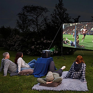 Projector Screen and Stand, Wootfairy 120 inch Foldable and Portable Projection Screen 16:9 4K HD Rear Front Wrinkle-Free Movie Screen with Carry Bag for Indoor Outdoor Home Theater Backyard Cinema