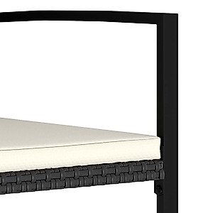 YUHI-HQYD 3 Piece Patio Dining Set,Afternoon Tea Suit,Conversation Furniture,Balcony Bar,Perfect for Patio, Garden, Porch,Family Room,Sitting Area, Poly Rattan Black