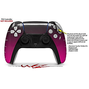 WraptorSkinz Skin Wrap compatible with Sony PS5 DualSense Controller Smooth Fades Hot Pink Black (CONTROLLER NOT INCLUDED)