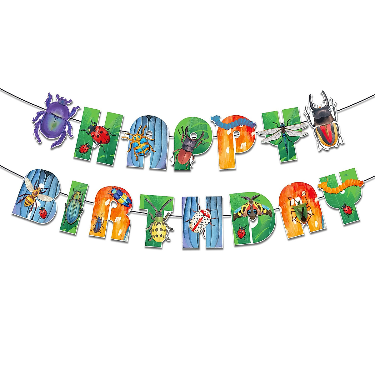 Spring Bugs Party Banner Bug Party Supplies and Decorations Bug Happy Birthday Banner Insect Birthday Banner for Insect Birthday Party Decorations and Bug Birthday Party Supplies