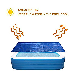 Child Pool Float Paddling Cover Garden Outdoor for Swimming Rectangle Family Pools Pool Swimming Swimming Belts Blue