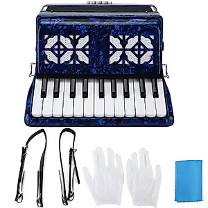 BTER Professional Accordion, 22 Keys 8 Bass Accordion Musical Instrument, Educational Kids Accordion Instrument with Adjustable Strap for Professionals, Beginners, Kids, Stage Performance