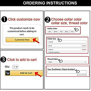 Reflective Personalized Dog Collar - Custom Embroidered Dog Collars with Pet Name and Phone Number for Boy and Girl Dogs, 4 Adjustable Sizes, XSmall,Small, Medium and Large